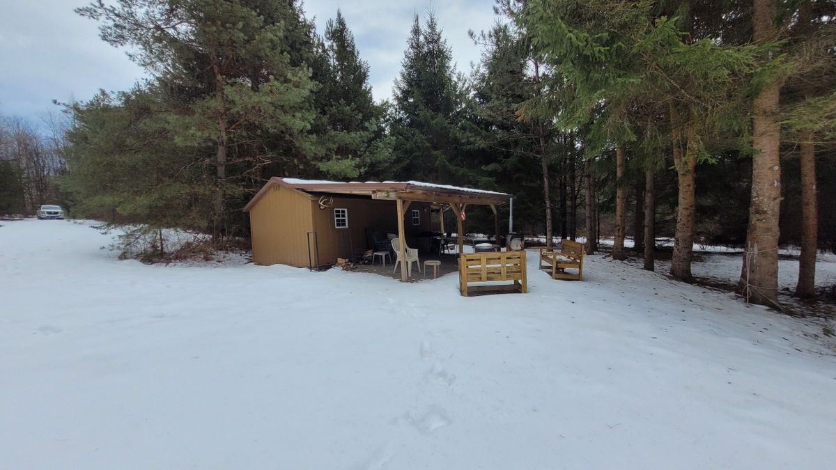 Rustic Off-Grid Cabin Bordered On 3 Sides By NYS Forest | Whitetail ...